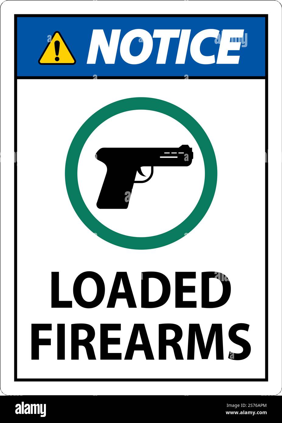 Gun Owner Sign Notice, Loaded Firearms Stock Vector Image & Art - Alamy