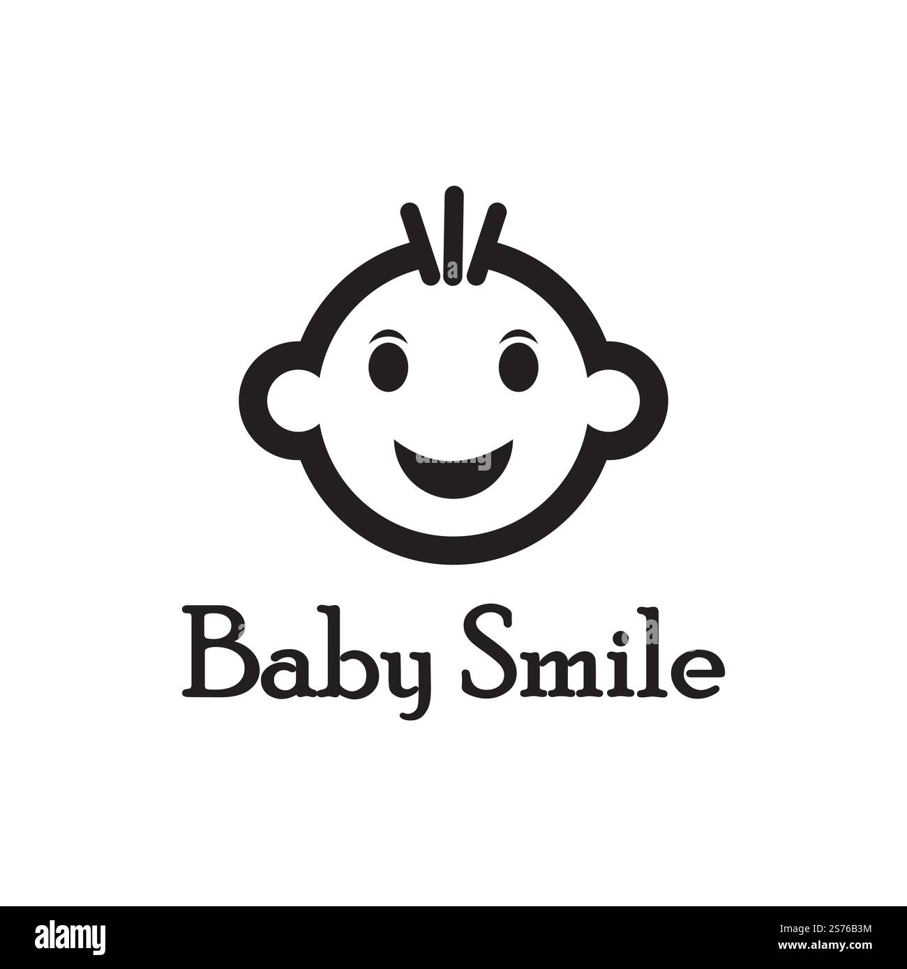 Cute Happy Baby Face Smile Logo Template Stock Vector Image & Art - Alamy