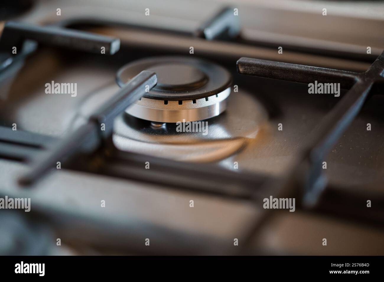 Close-Up of a Gas Stove Burner with Control Knob Focusing on Details ...