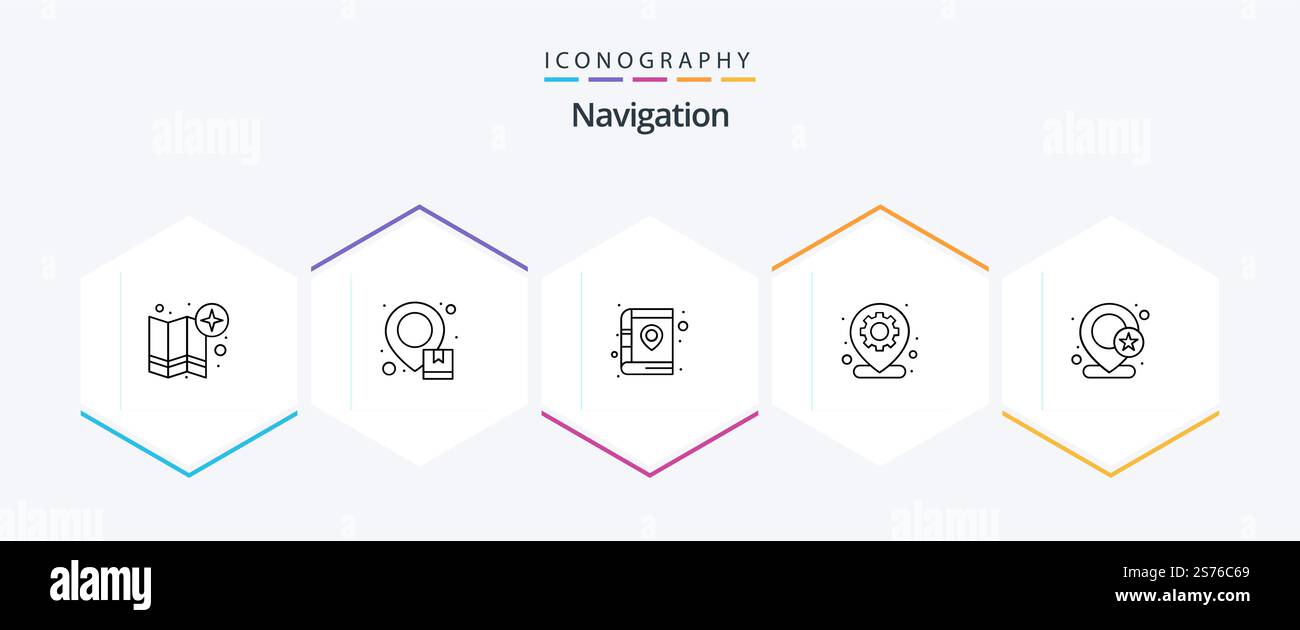 Navigation 25 Line icon pack including gear. map. map. location ...