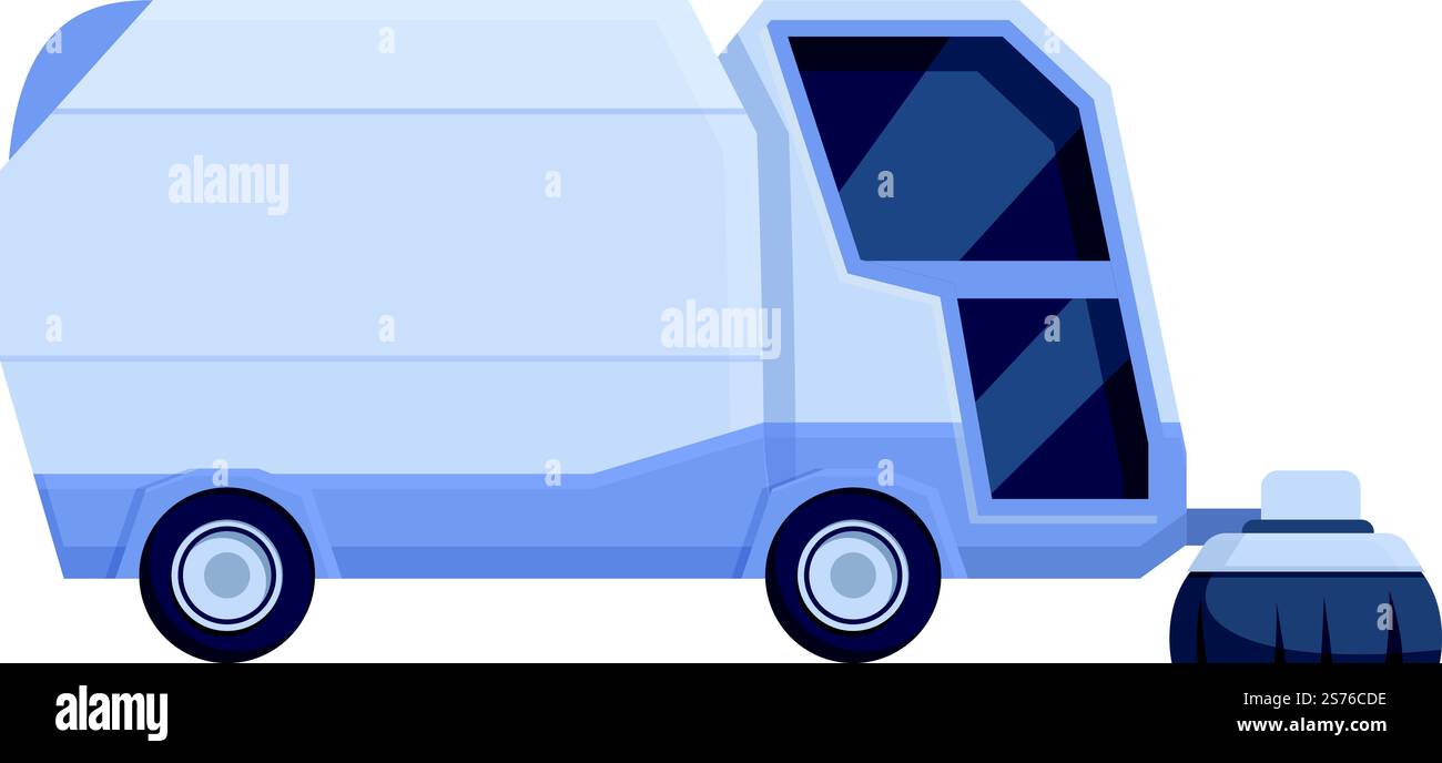 Cleanliness machine icon cartoon vector. Street truck. Clean broom ...