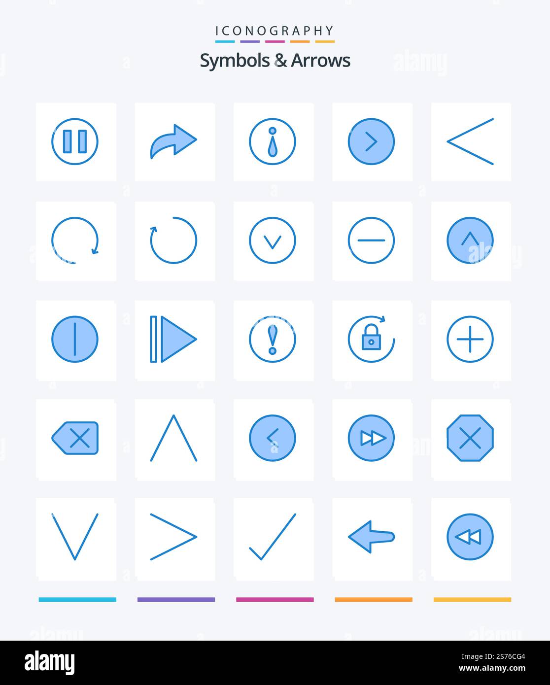 Creative Symbols & Arrows 25 Blue icon pack Such As circle. rotate ...
