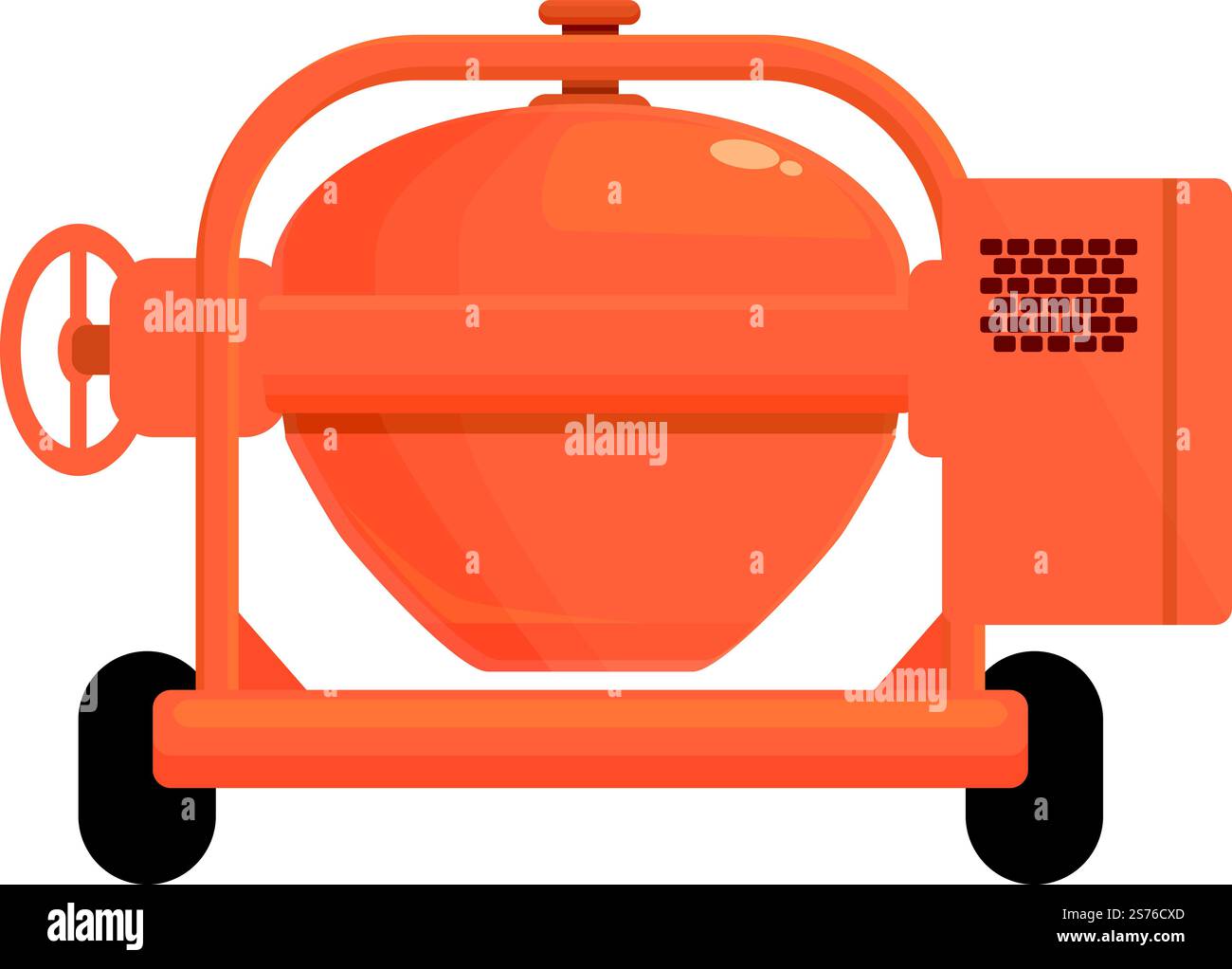 New cement mixer icon cartoon vector. Concrete machine. Work building ...