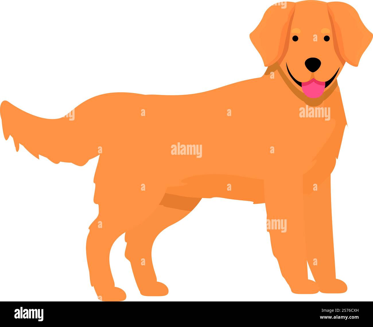 Zoo golden retriever icon cartoon vector. Canine pet. Happy portrait ...
