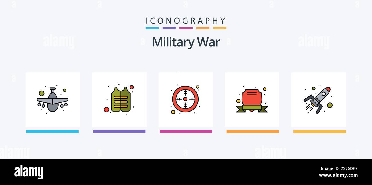 Military War Line Filled 5 Icon Pack Including investigation. steel ...