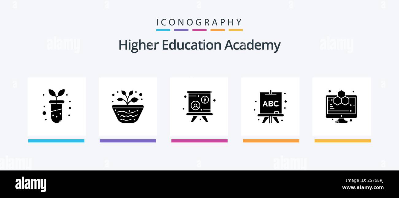 Academy Glyph 5 Icon Pack Including study. computer. blackboard ...