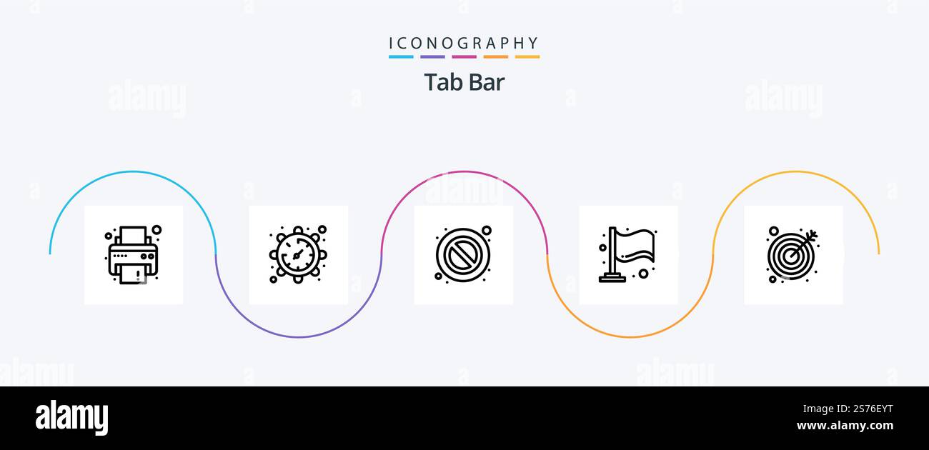 Tab Bar Line 5 Icon Pack Including . target. stop. goal. milestone ...