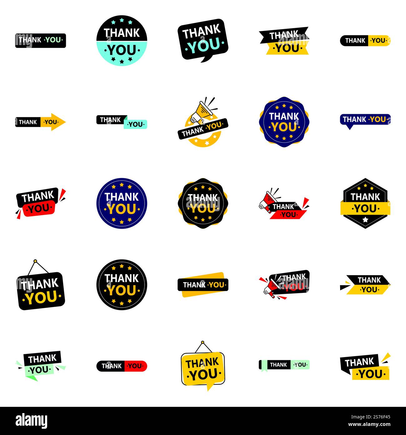 25 Eye catching Vector Icons for Thank You Messages Stock Vector Image ...