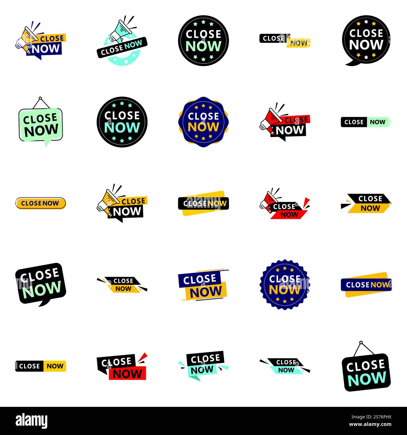 Time to Close Text Banners Pack of 25 Stock Vector Image & Art - Alamy