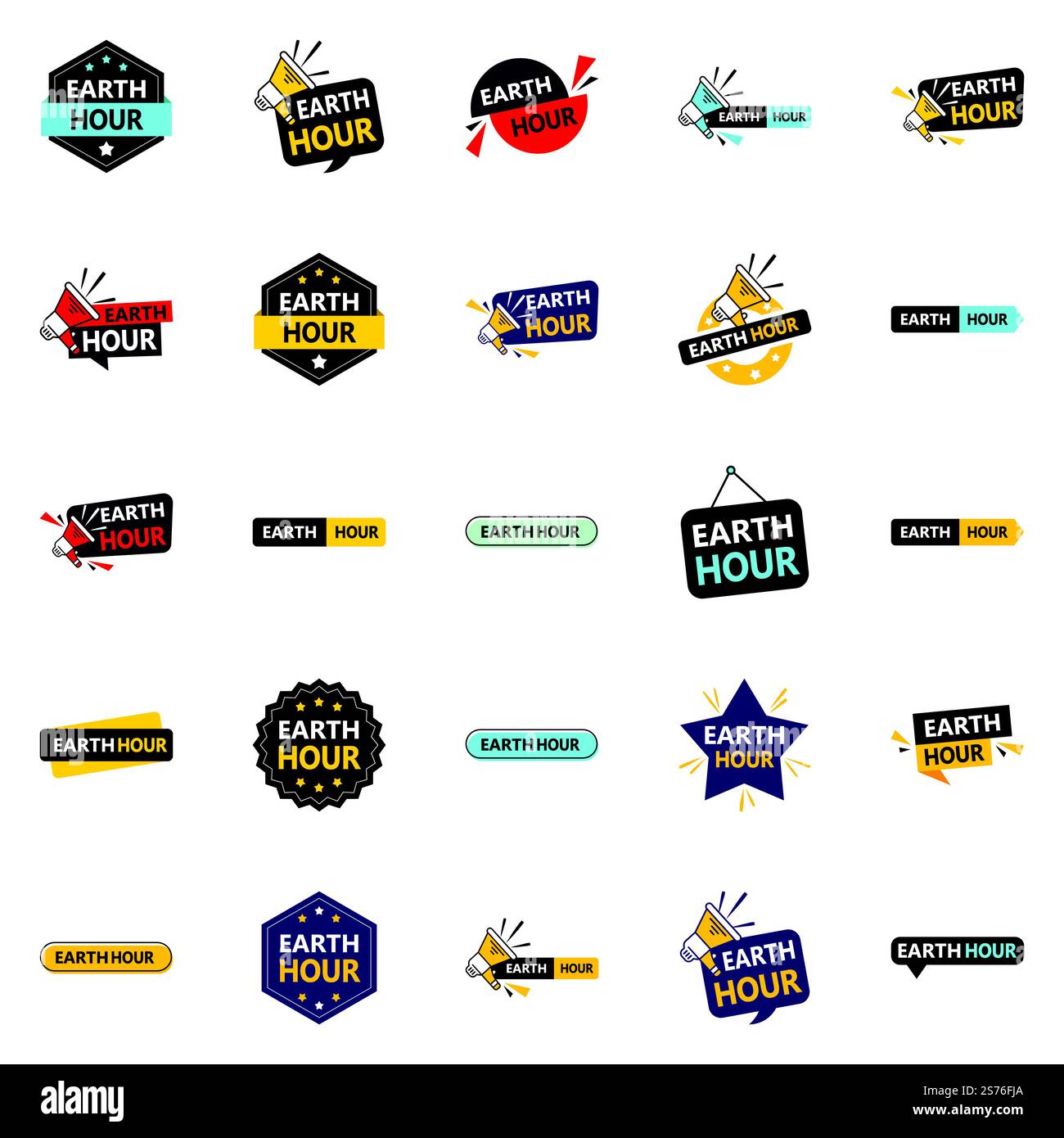 Earth Hour Bundle 25 Eye catching Vector designs for Earth Day ...