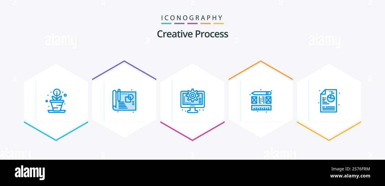 Creative Process 25 Blue icon pack including . diagram. process ...