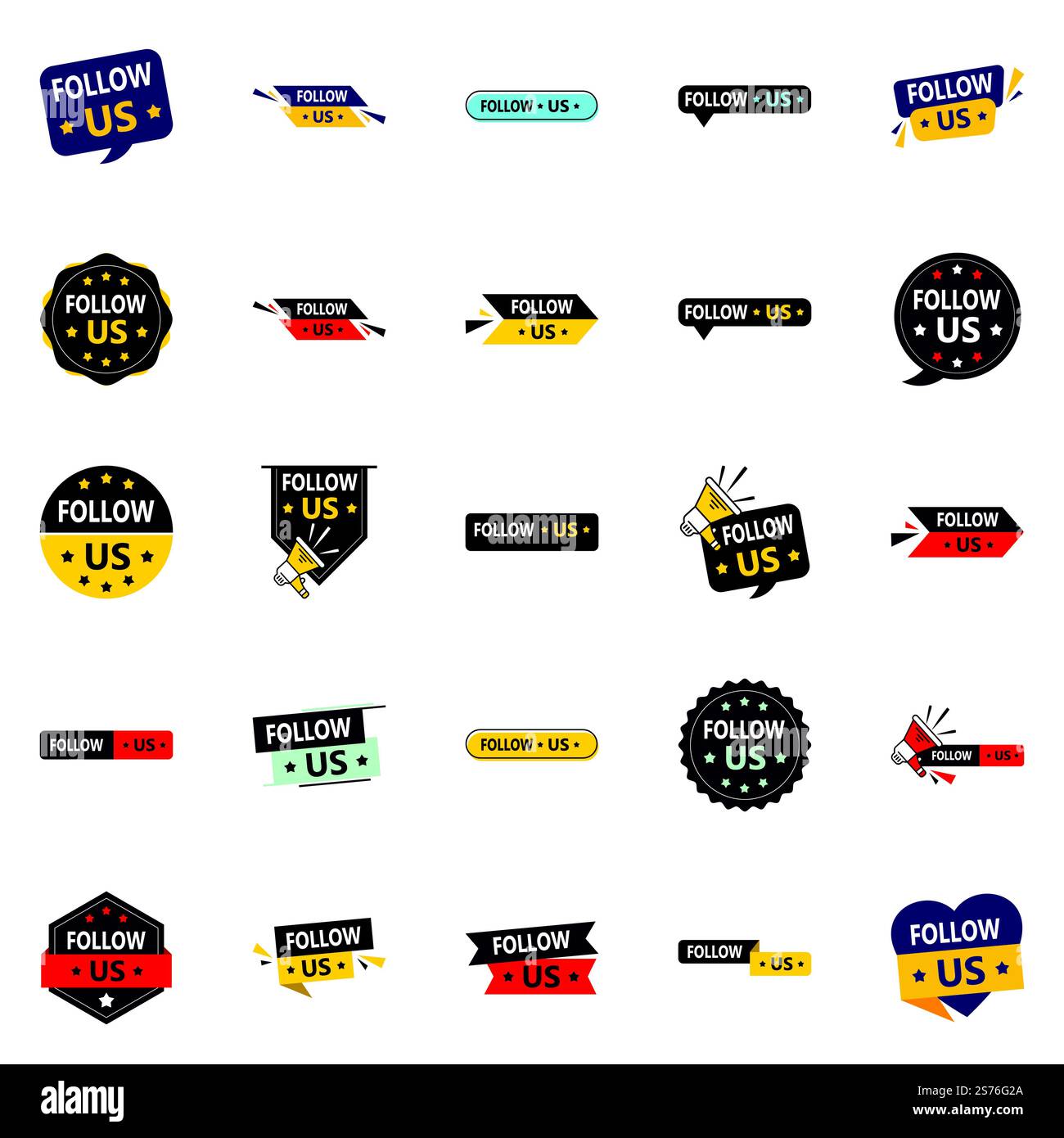 25 Creative Follow Us Banners for Instagram and YouTube Stock Vector ...