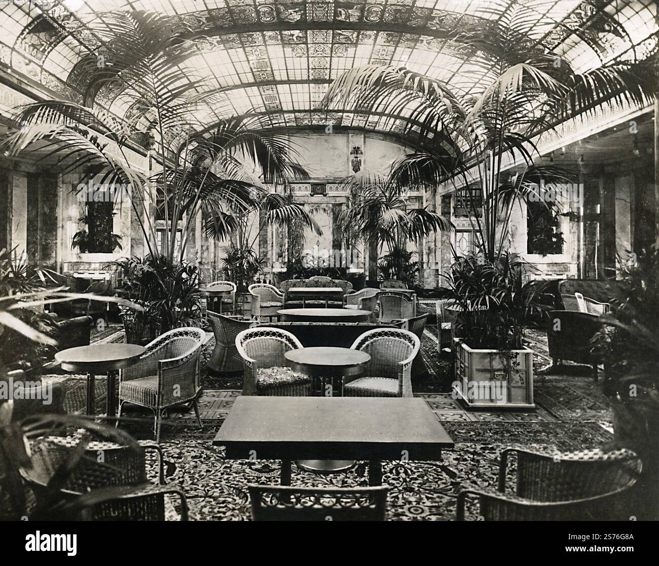 The exotic palm garden on board the "Cap Polonio", one of the most ...