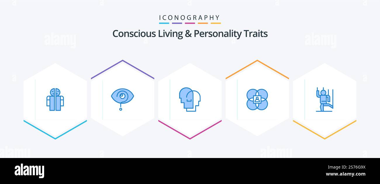 Concious Living And Personality Traits 25 Blue icon pack including ...