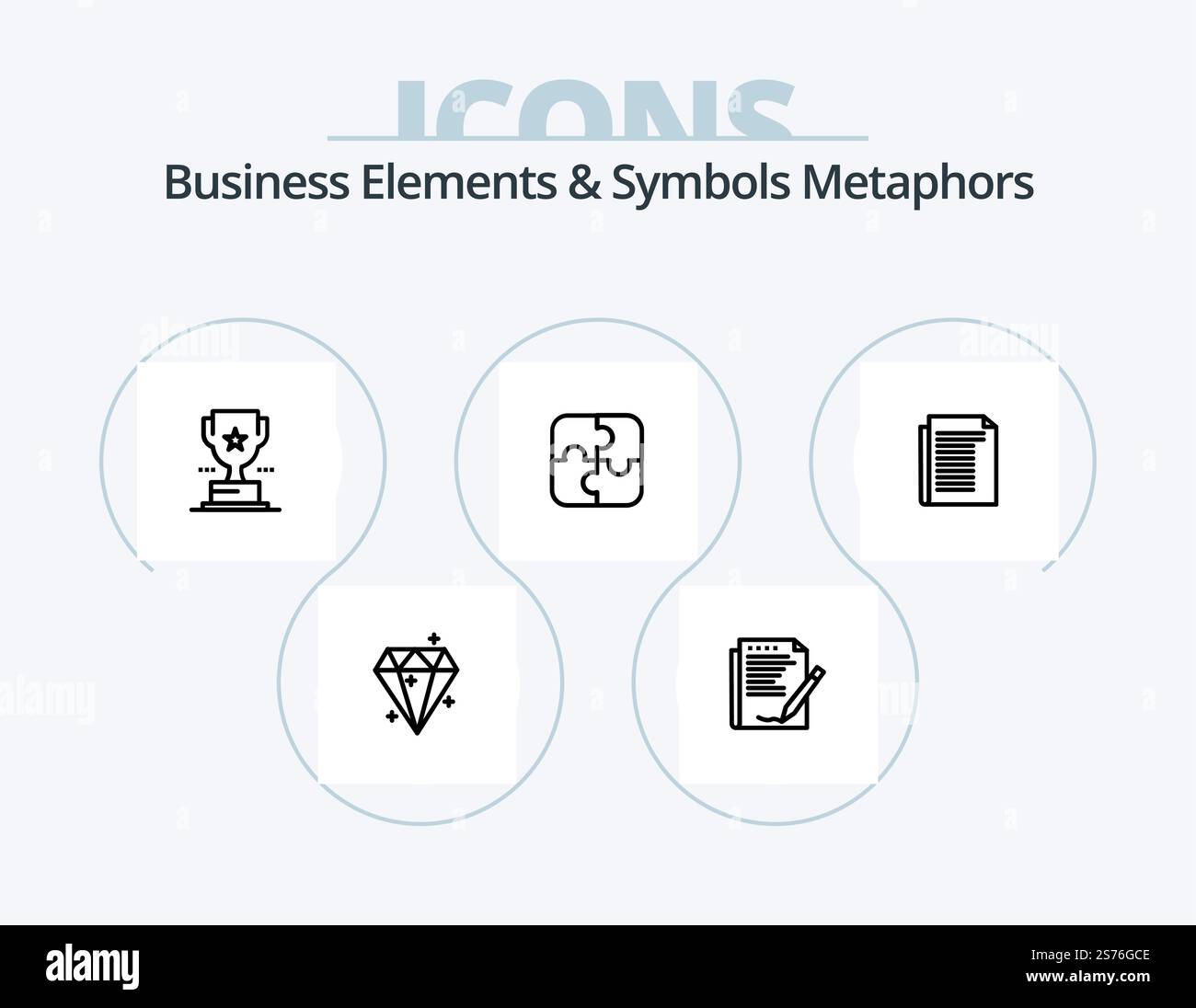 Business Elements And Symbols Metaphors Line Icon Pack 5 Icon Design ...