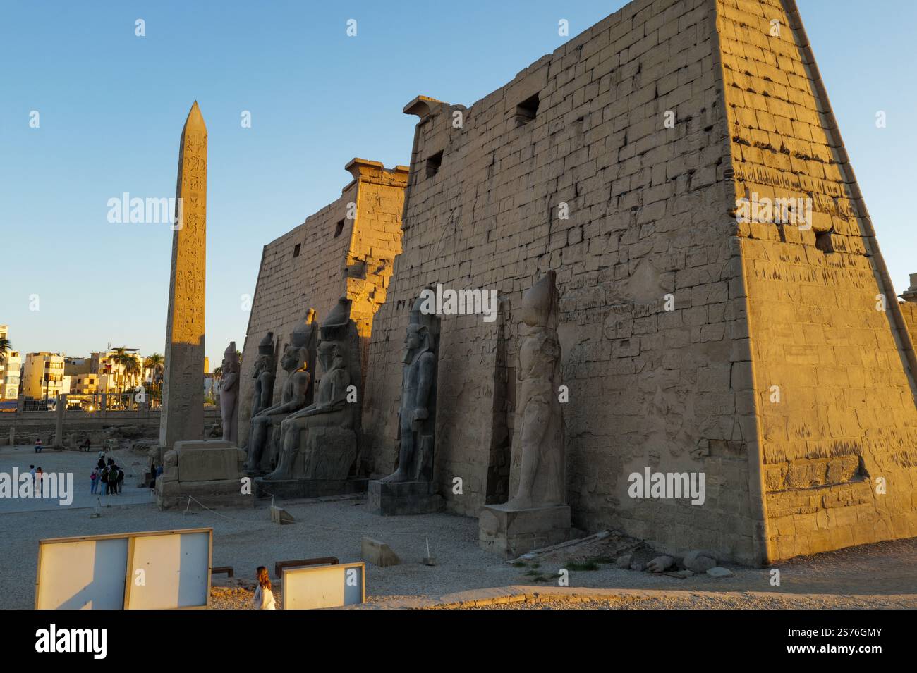Upper Egypt's ancient Luxor Temple on the banks of the River Nile Stock ...