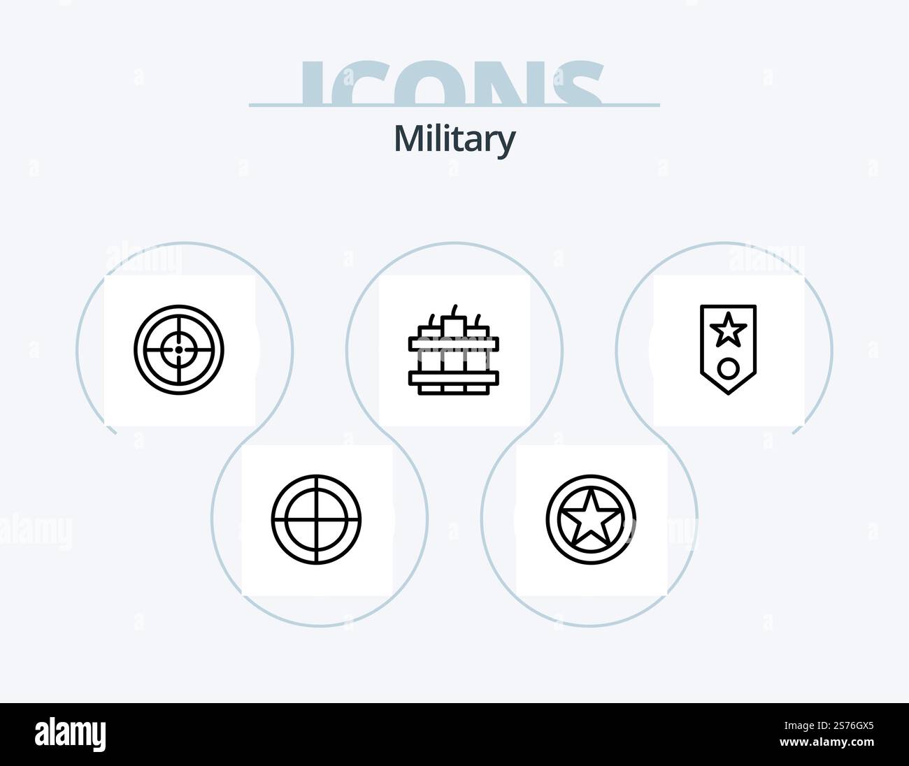 Military Line Icon Pack 5 Icon Design. badge. rank. one. military rank ...