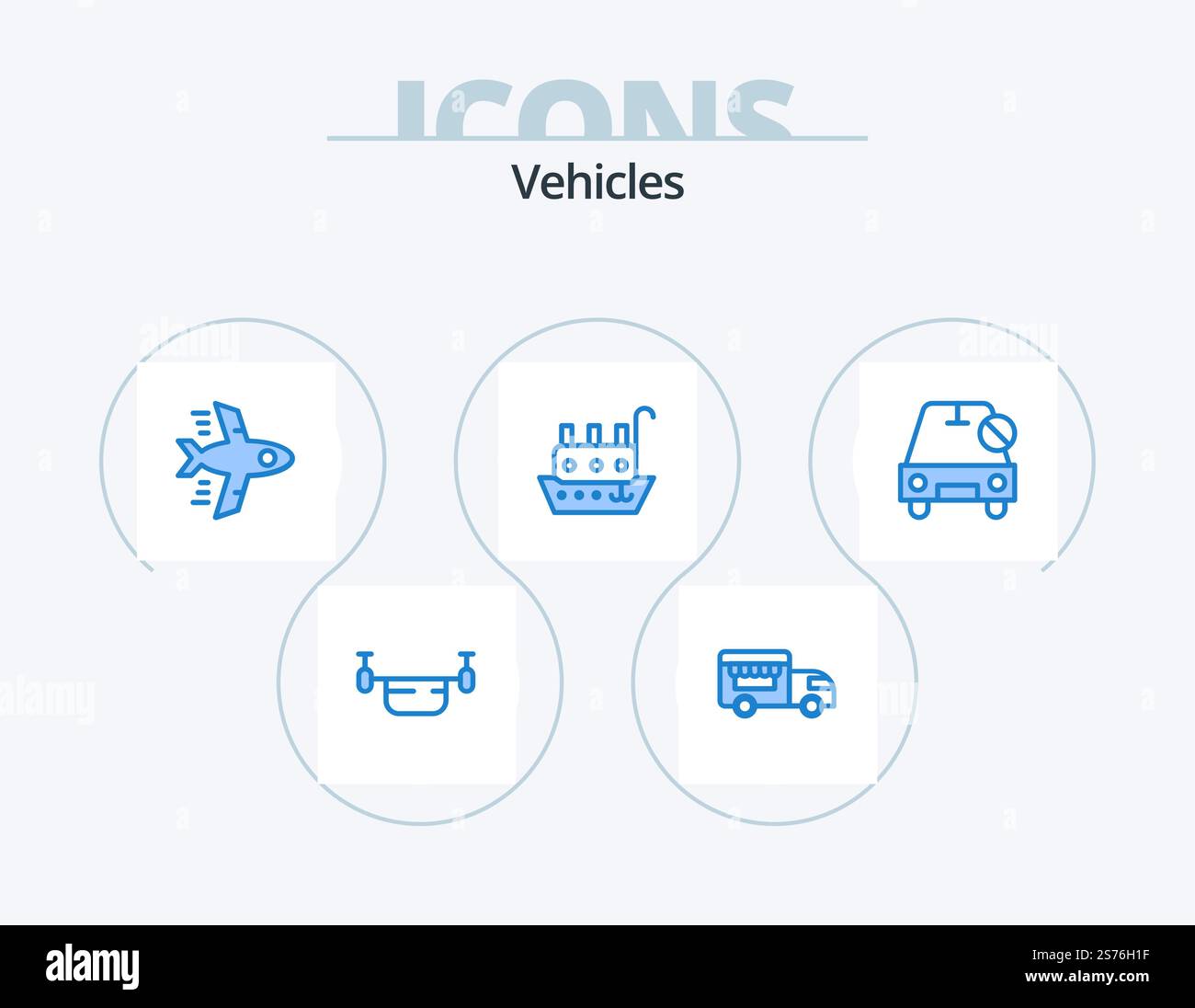 Vehicles Blue Icon Pack 5 Icon Design. no. car. airplane. vessel ...