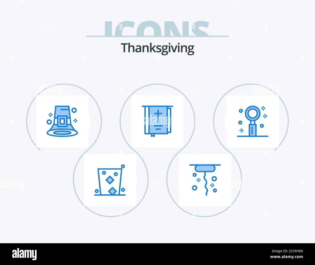 Thanks Giving Blue Icon Pack 5 Icon Design. thanksgiving. cross. event ...