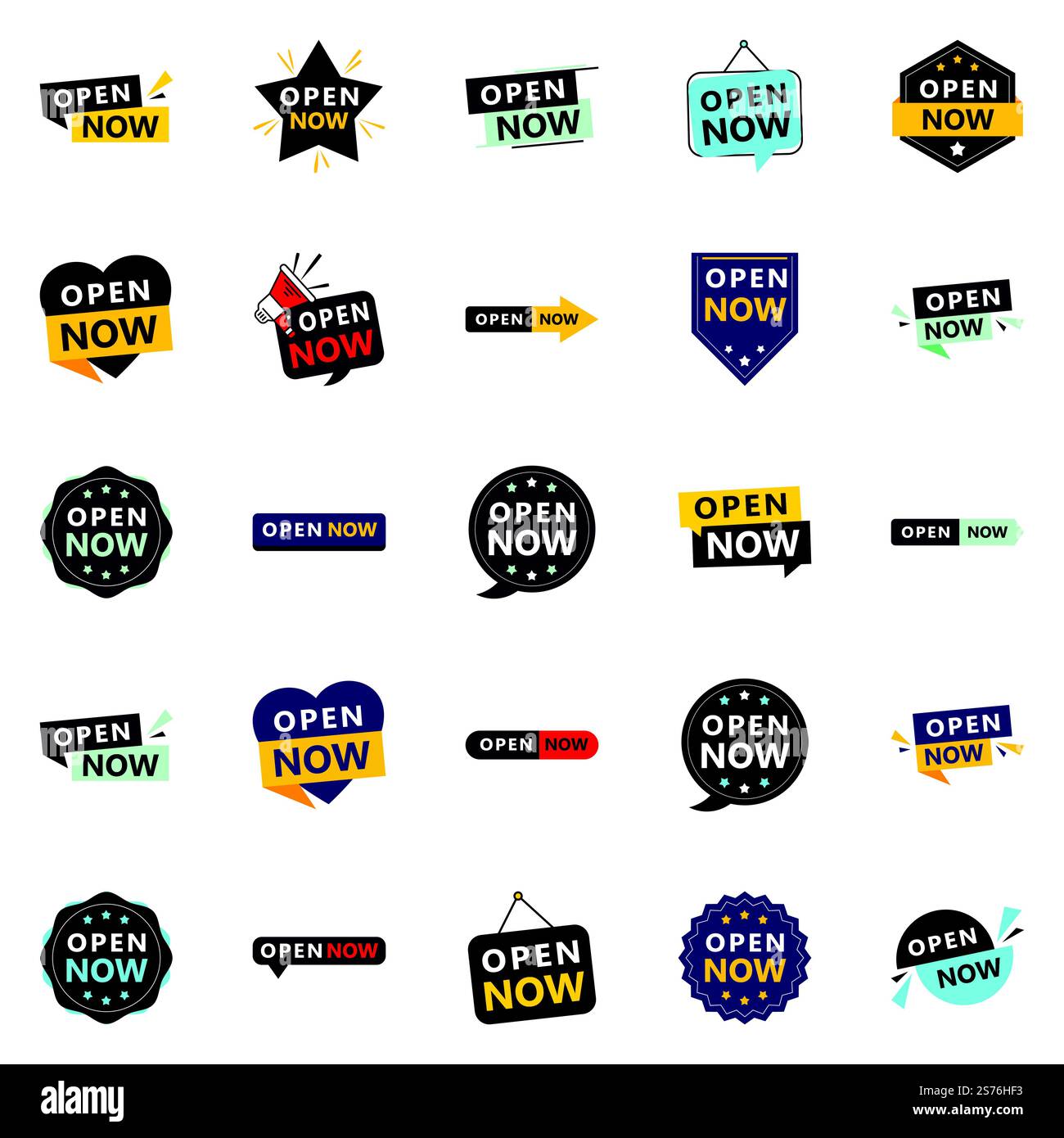 25 Open Now Signage Templates for various businesses Stock Vector Image ...