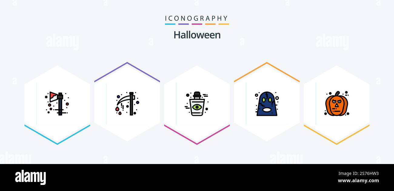 Halloween 25 FilledLine icon pack including face. halloween. scary ...