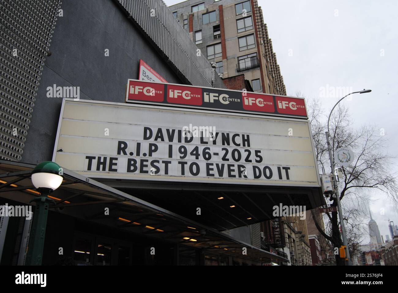 New York City, New York, USA - January 18 2025: Marquee of the IFC ...