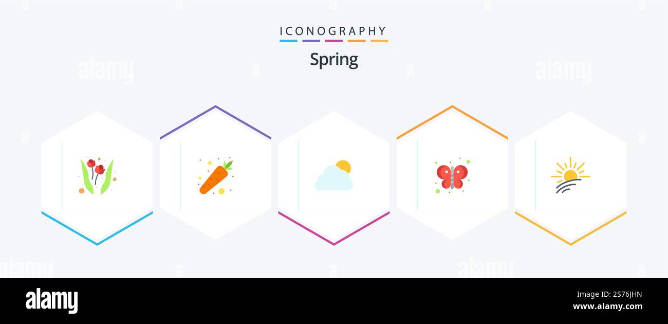 Spring 25 Flat icon pack including spring. light. sun. brightness. fly ...