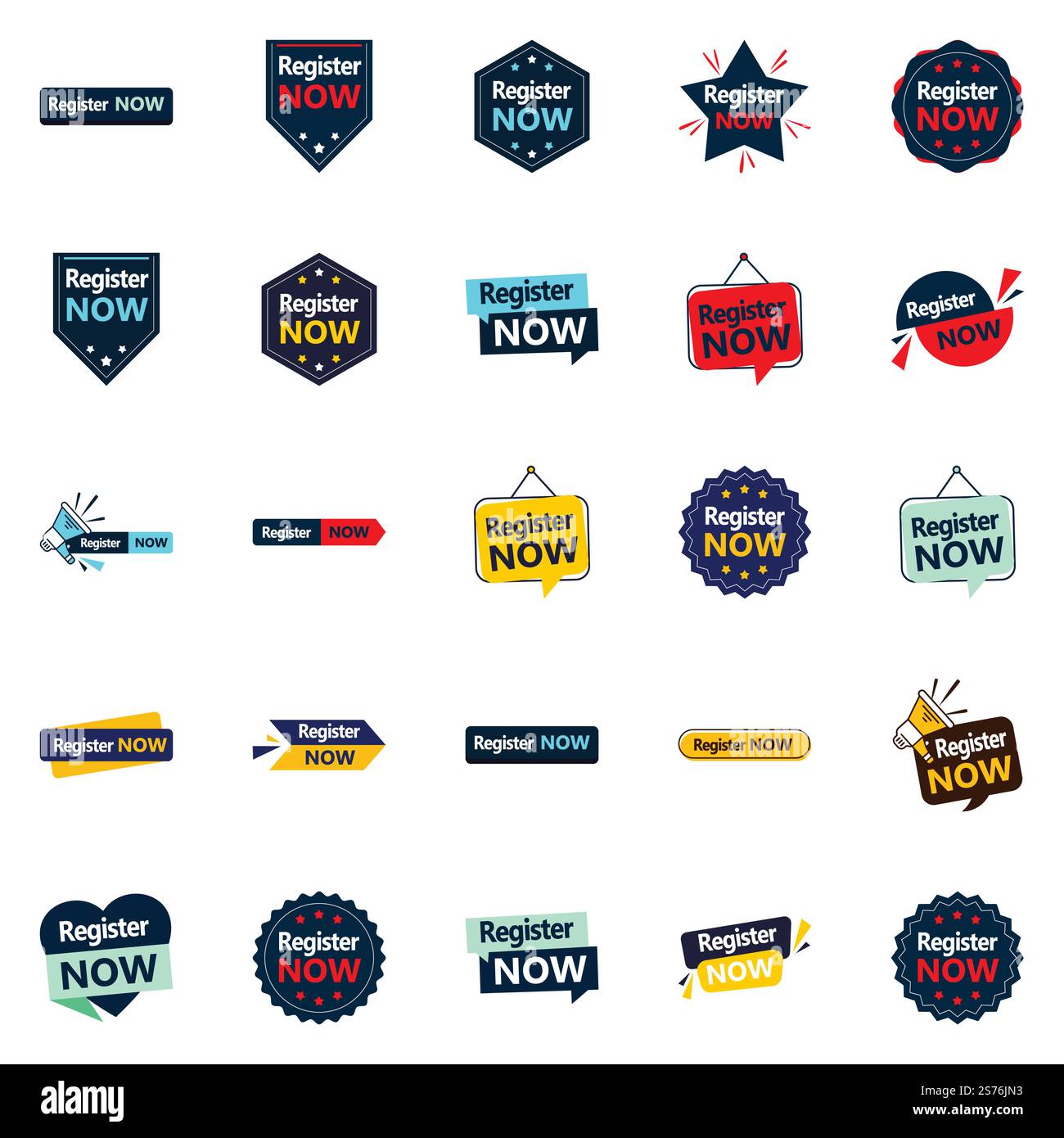 Register Now 25 Fresh Typographic Elements for a lively registration ...