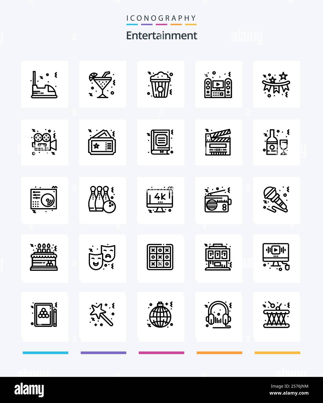 Creative Entertainment 25 OutLine icon pack Such As system. speaker ...