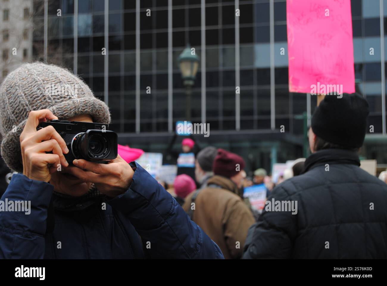New York City, New York, USA - January 18 2025: The People's March, evolution of the Women's ...