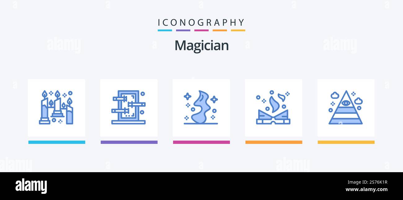 Magician Blue 5 Icon Pack Including illuminati. spell book. magic ...