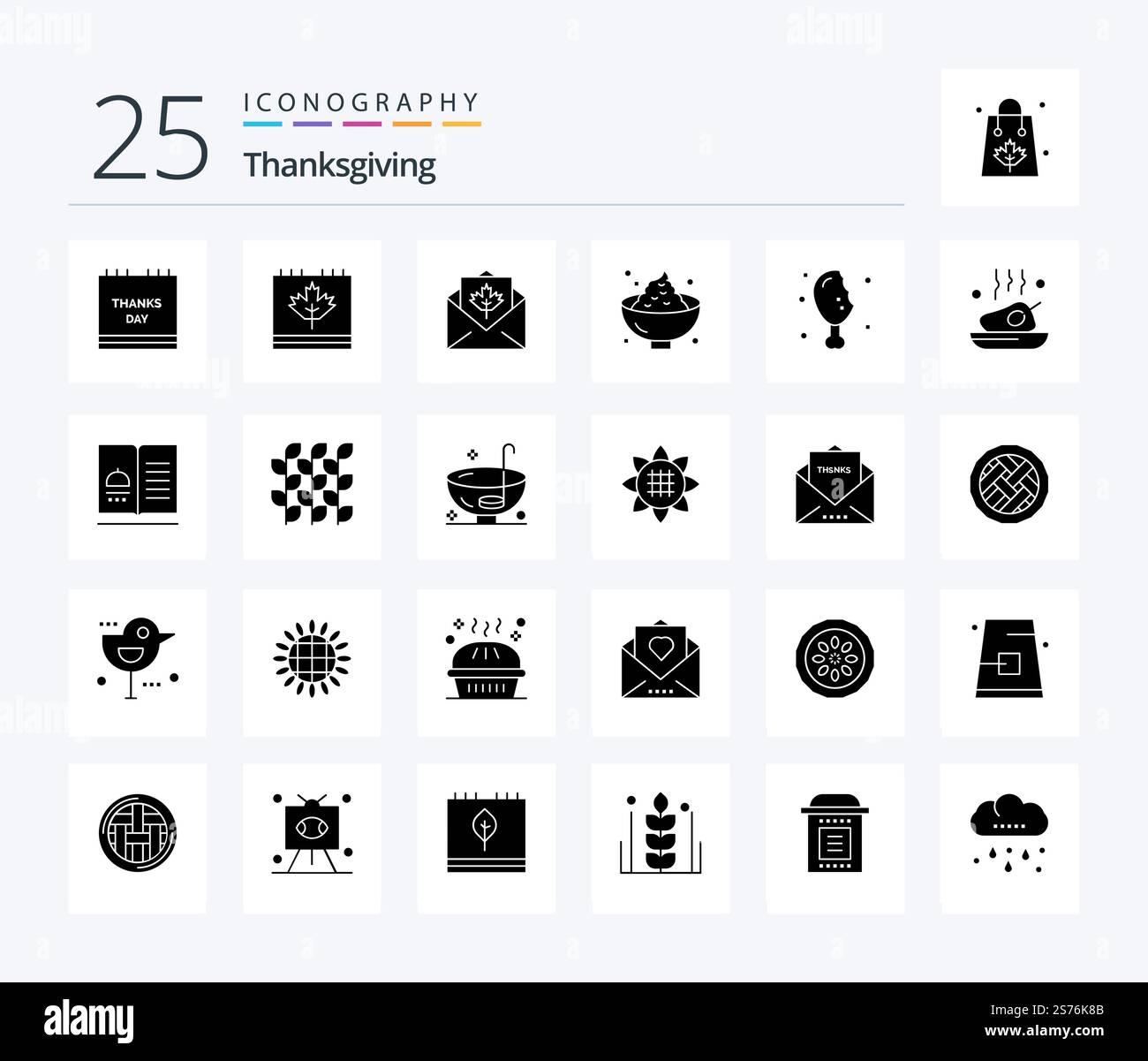 Thanksgiving 25 Solid Glyph icon pack including holiday. dinner. day ...