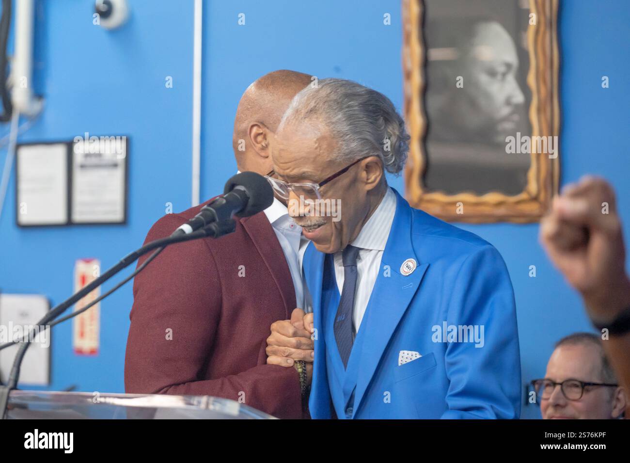 New York, United States. 18th Jan, 2025. Rev. Al Sharpton greets New ...