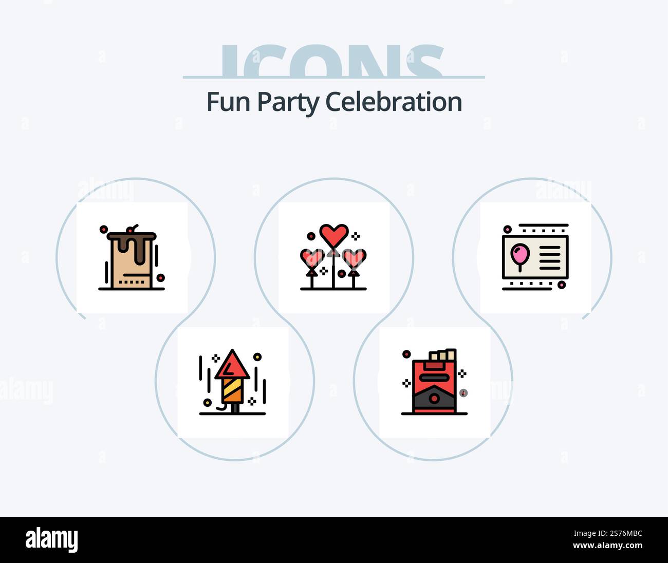 Party Line Filled Icon Pack 5 Icon Design. birthday. smoking. party ...
