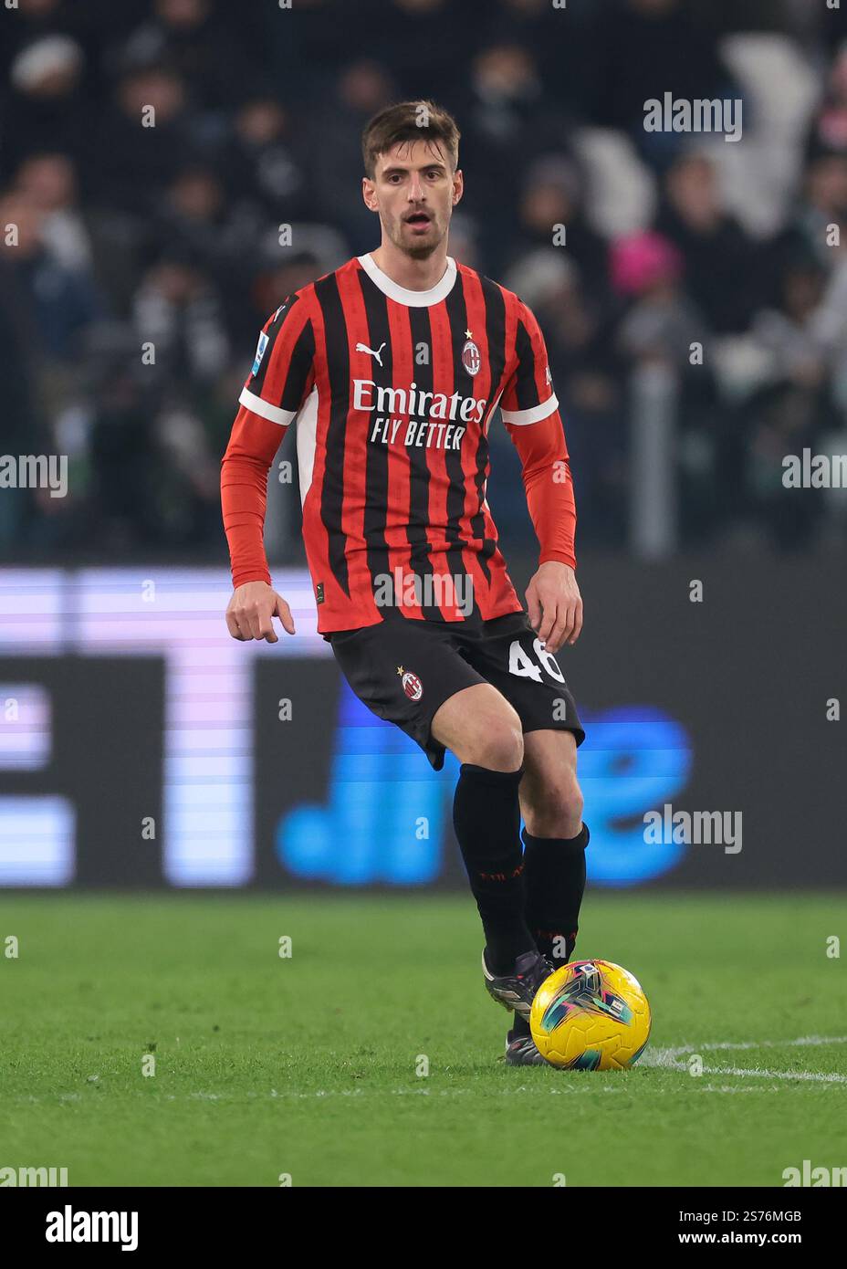 Turin, Italy. 18th Jan, 2025. Matteo Gabbia of AC Milan during the Serie A match at Allianz ...