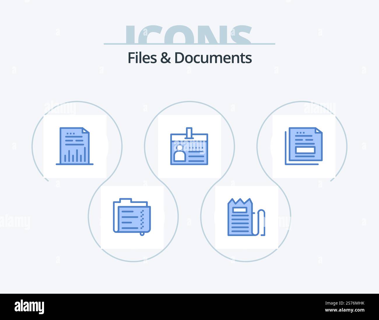 Files And Documents Blue Icon Pack 5 Icon Design. document. badge. payment. graph. document ...