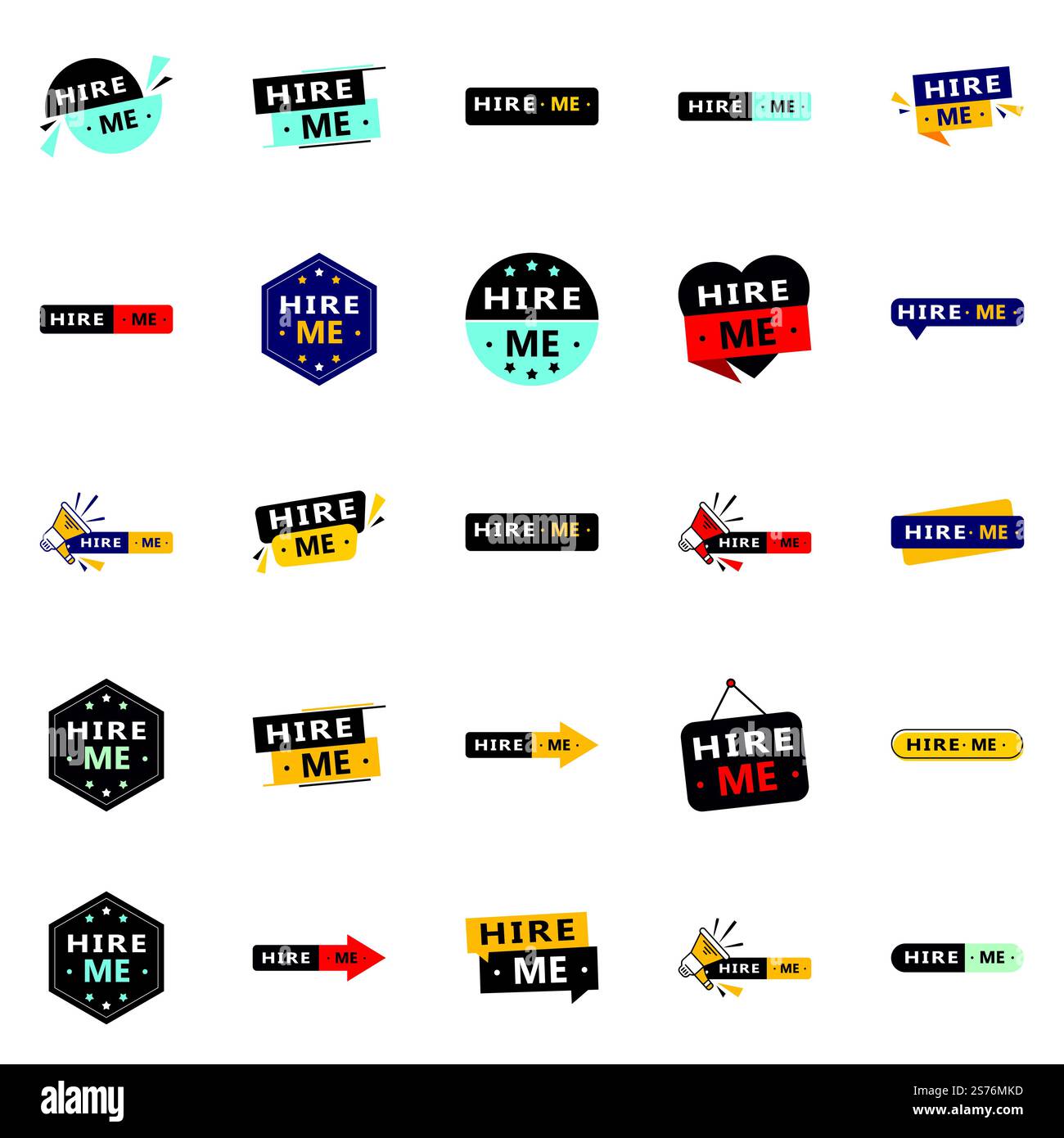 Make a Statement with Our Pack of 25 Hire Me Banners Stock Vector Image ...