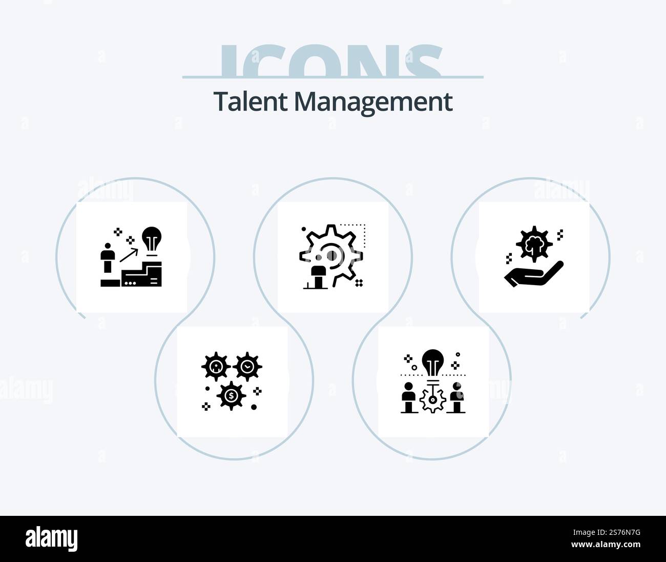 Talent Management Glyph Icon Pack 5 Icon Design. configuration. setting ...