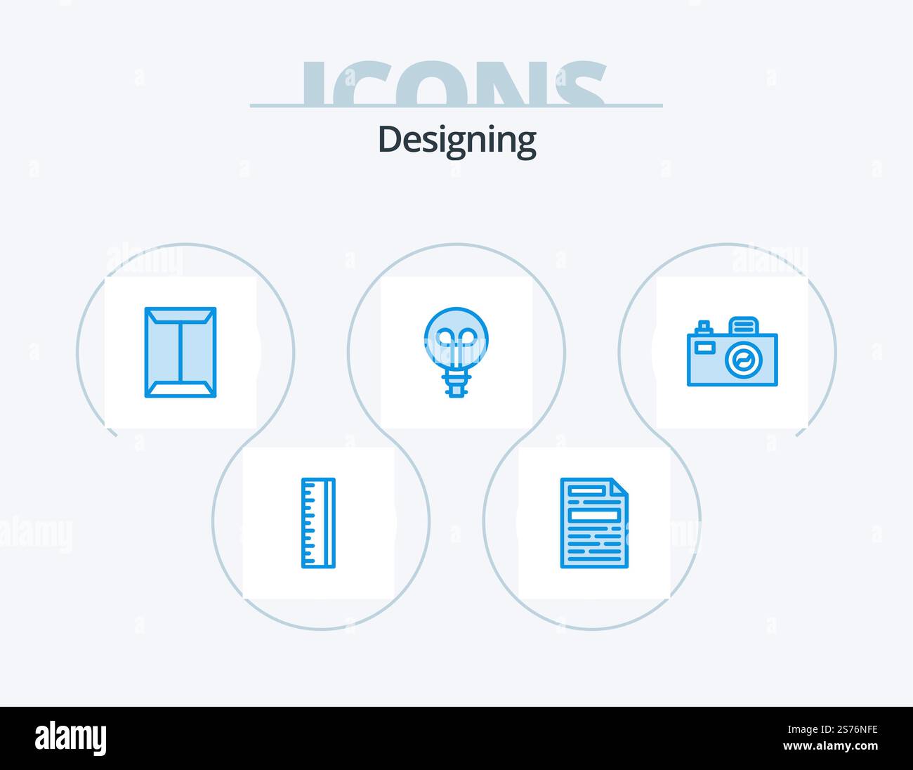 Designing Blue Icon Pack 5 Icon Design. . image. open. camera. light Stock Vector Image & Art ...