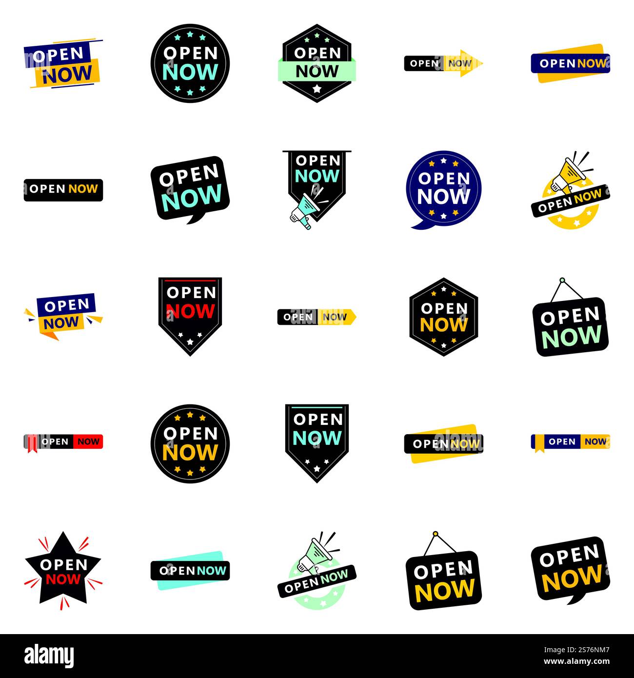 Open Now Sign Pack 25 Editable Designs Stock Vector Image & Art - Alamy