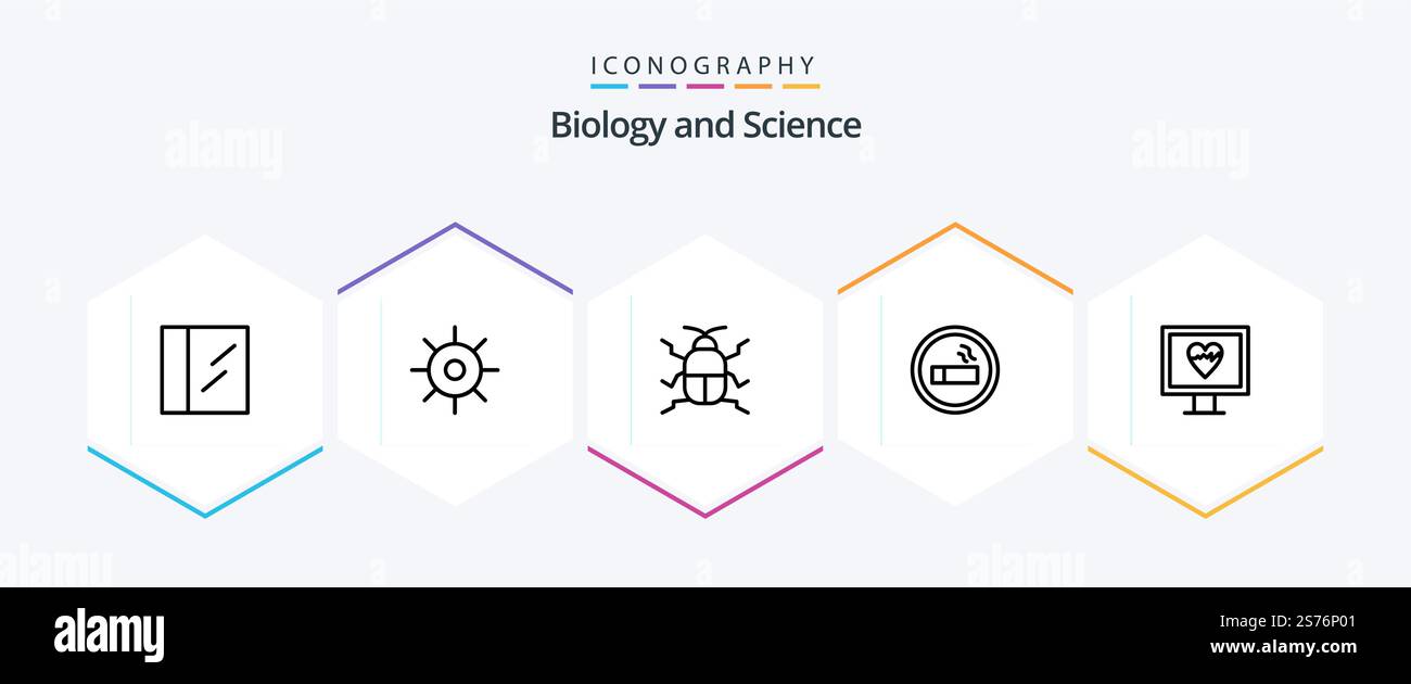 Biology 25 Line icon pack including . monitor. insect. heart. lab Stock ...