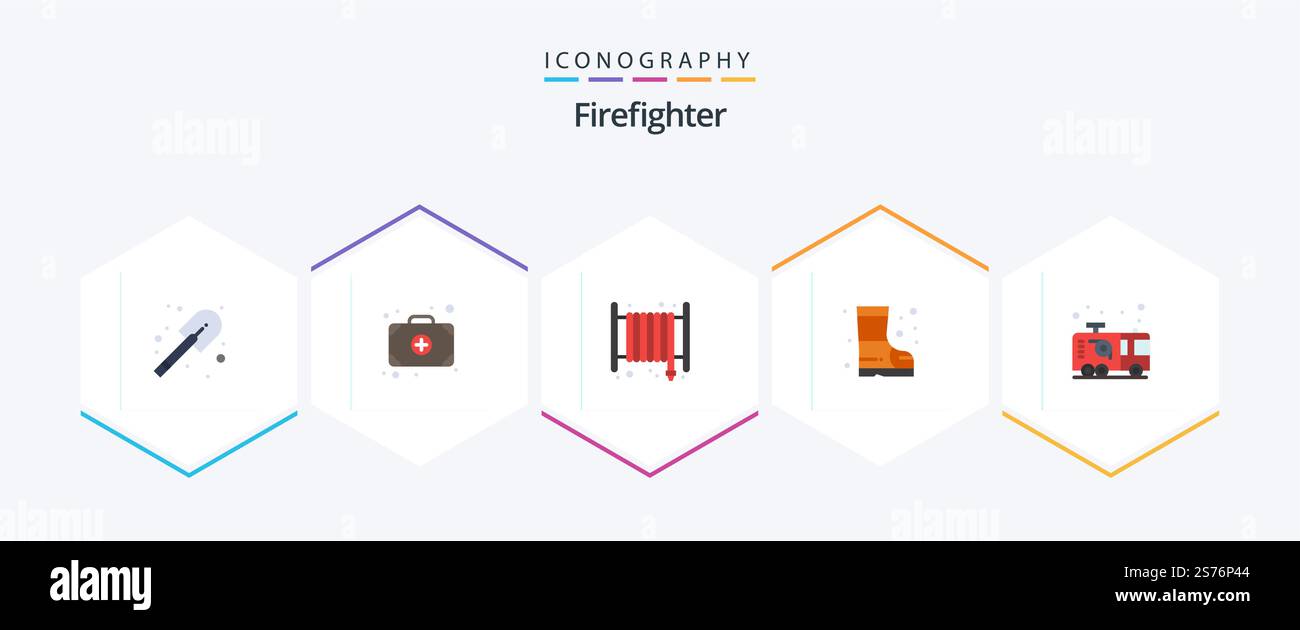 Firefighter 25 Flat icon pack including fireman. fire. fire. emergency ...