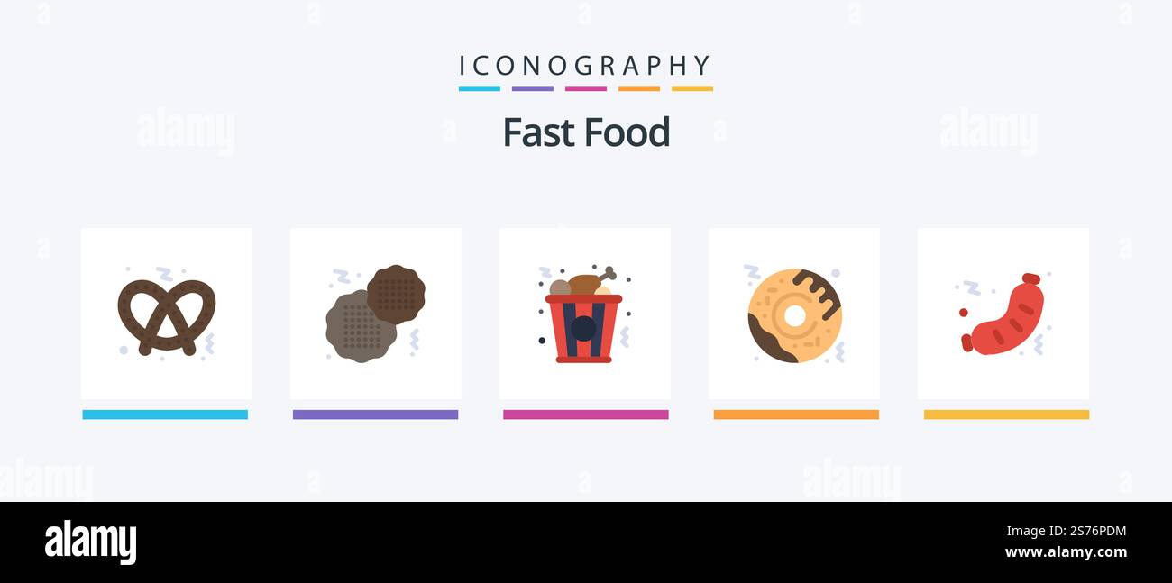 Fast Food Flat 5 Icon Pack Including . junk. chicken. food. barbecue ...