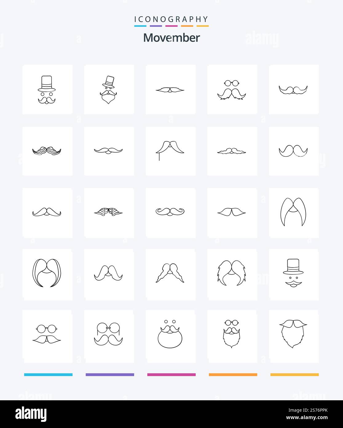 Creative Movember 25 OutLine icon pack Such As movember. moustache ...