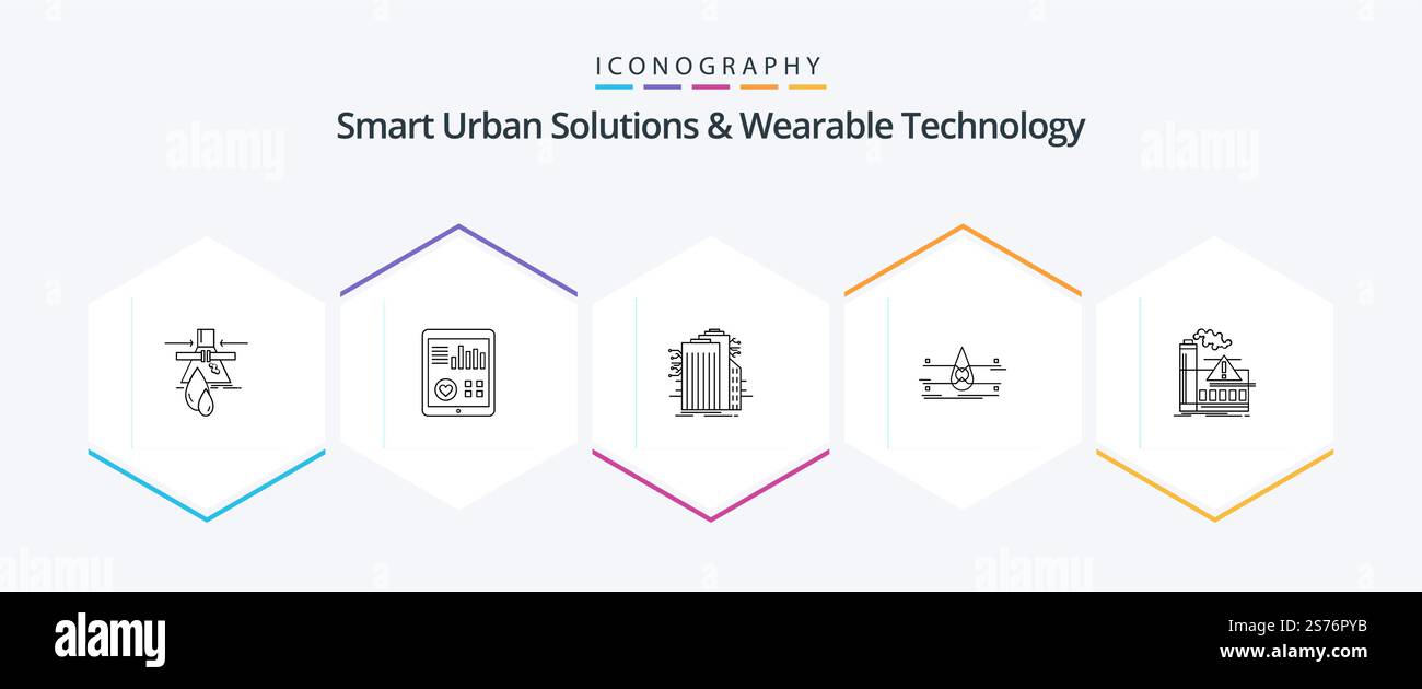 Smart Urban Solutions And Wearable Technology 25 Line icon pack ...