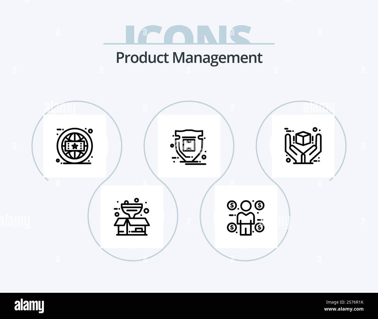 Product Management Line Icon Pack 5 Icon Design. package. production ...