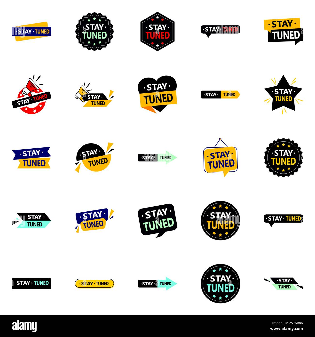 Stay Tuned 25 Versatile Vector Designs for all your needs Stock Vector ...