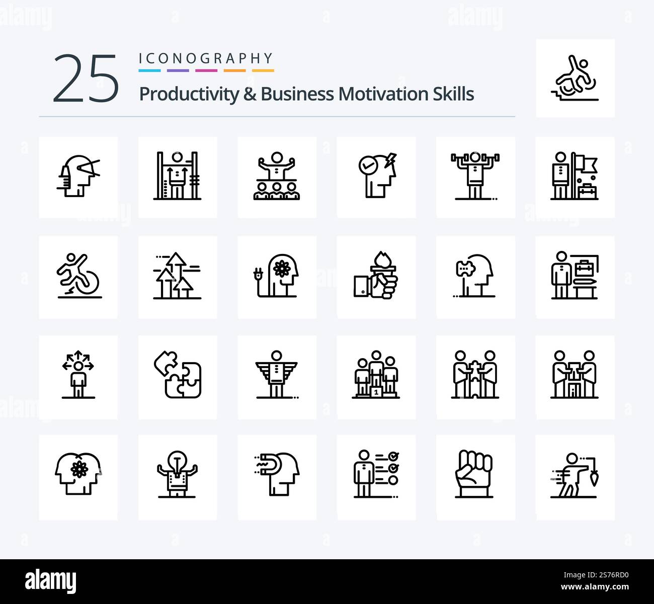 Productivity And Business Motivation Skills 25 Line icon pack including ...