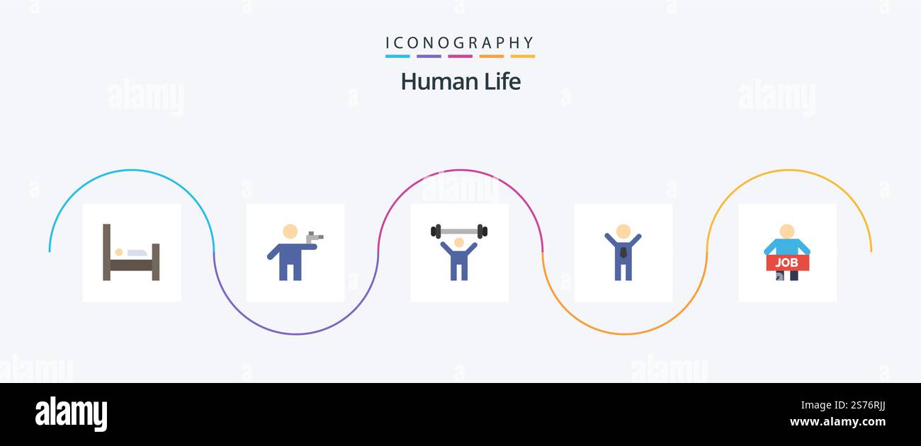 Human Flat 5 Icon Pack Including jobless. success. murderer. business ...