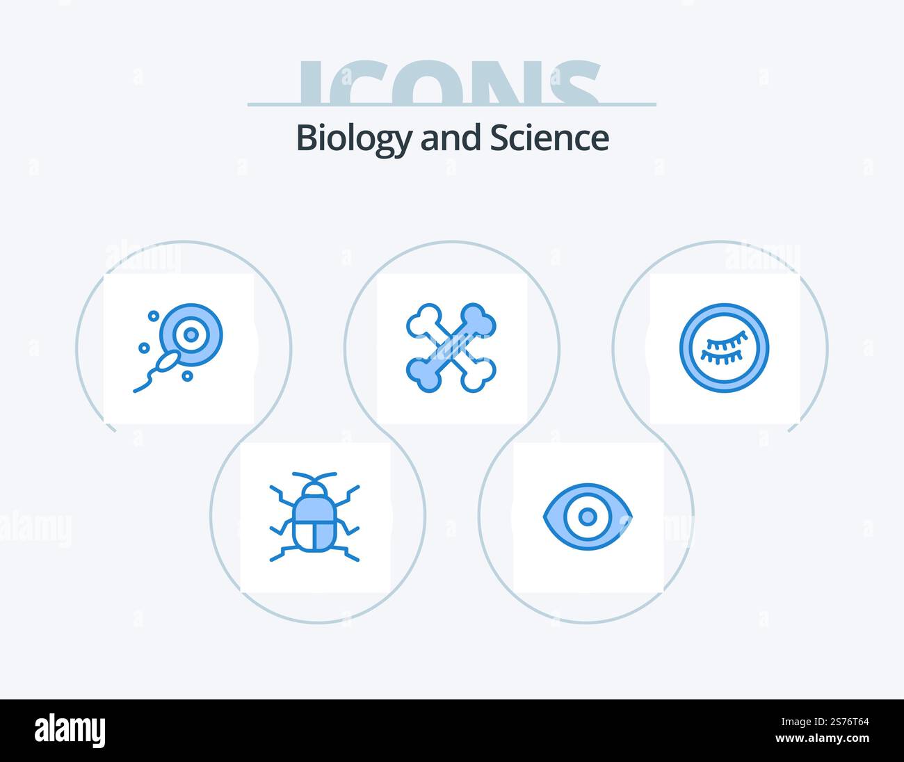 Biology Blue Icon Pack 5 Icon Design. . eye. fertilization. science ...